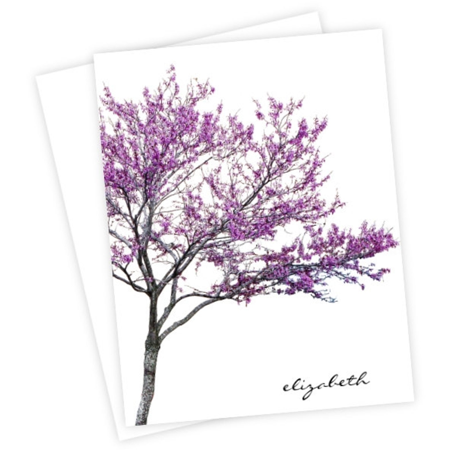 Redbud Tree Printed Note Cards Personalized Stationery Set of 10 - Etsy