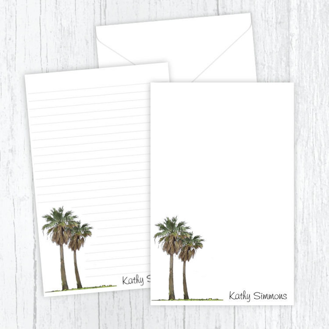 Palm Tree Stationery: Personalized Tropical Letter Writing Paper - Etsy