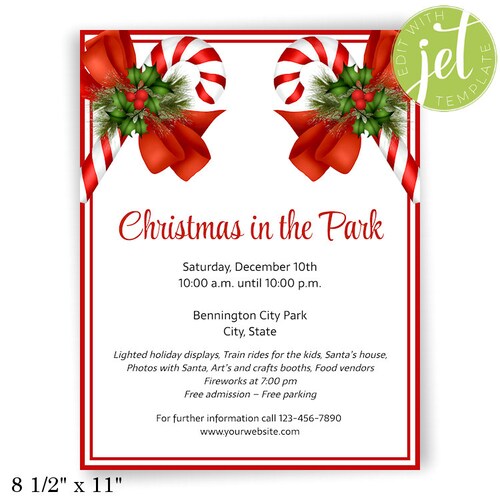 Christmas Party Invitation Poster Printable Editable - Etsy