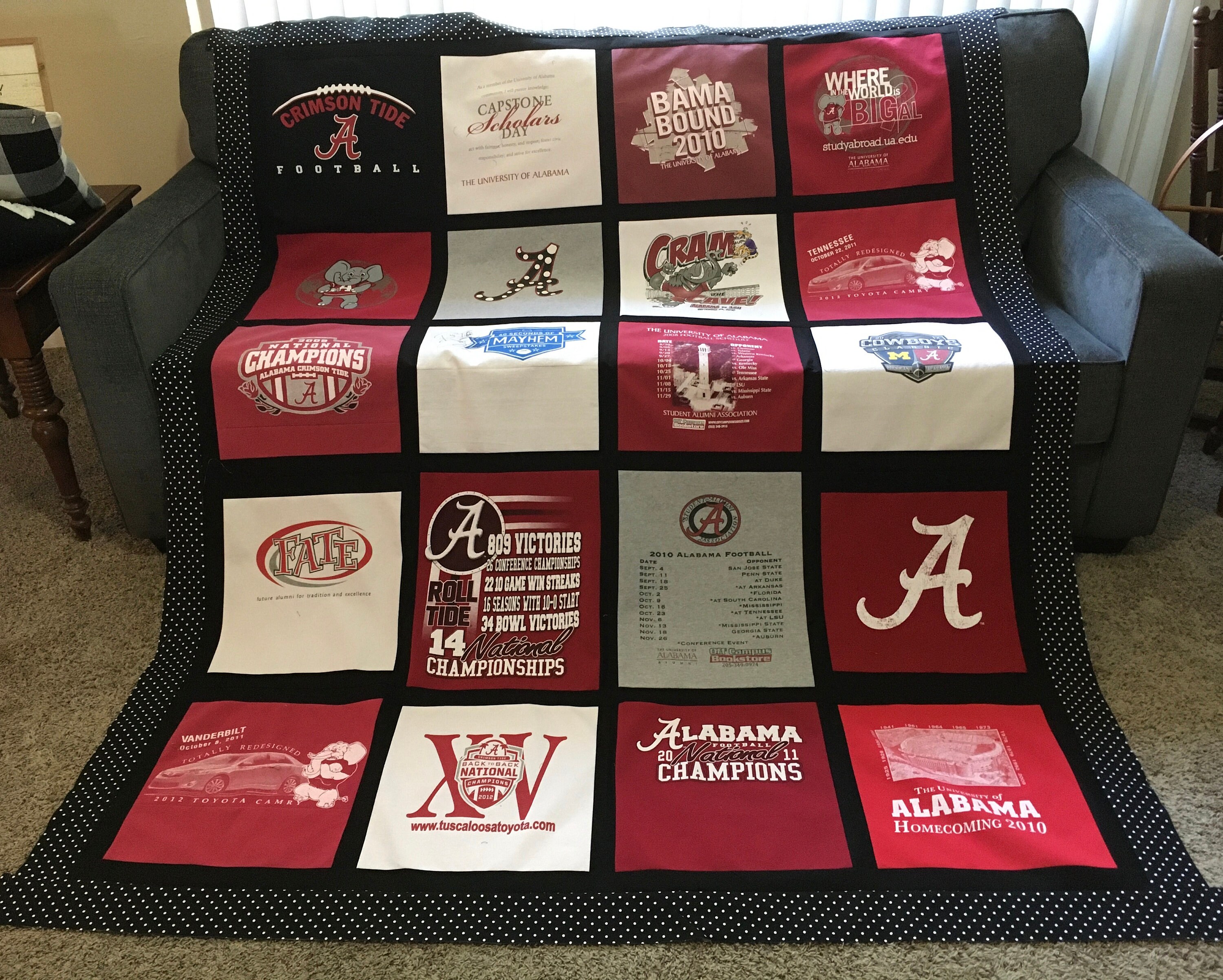 Alabama Custom T-shirt Quilt - Etsy