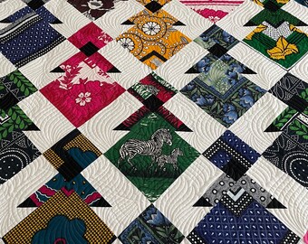 Handmade Quilt, African Queen Quilt, African Fabric Quilt, One-of-a ...