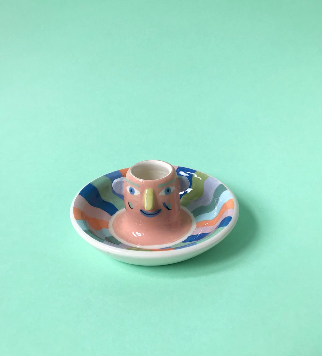 Wavy Face Candlestick Holder - Etsy