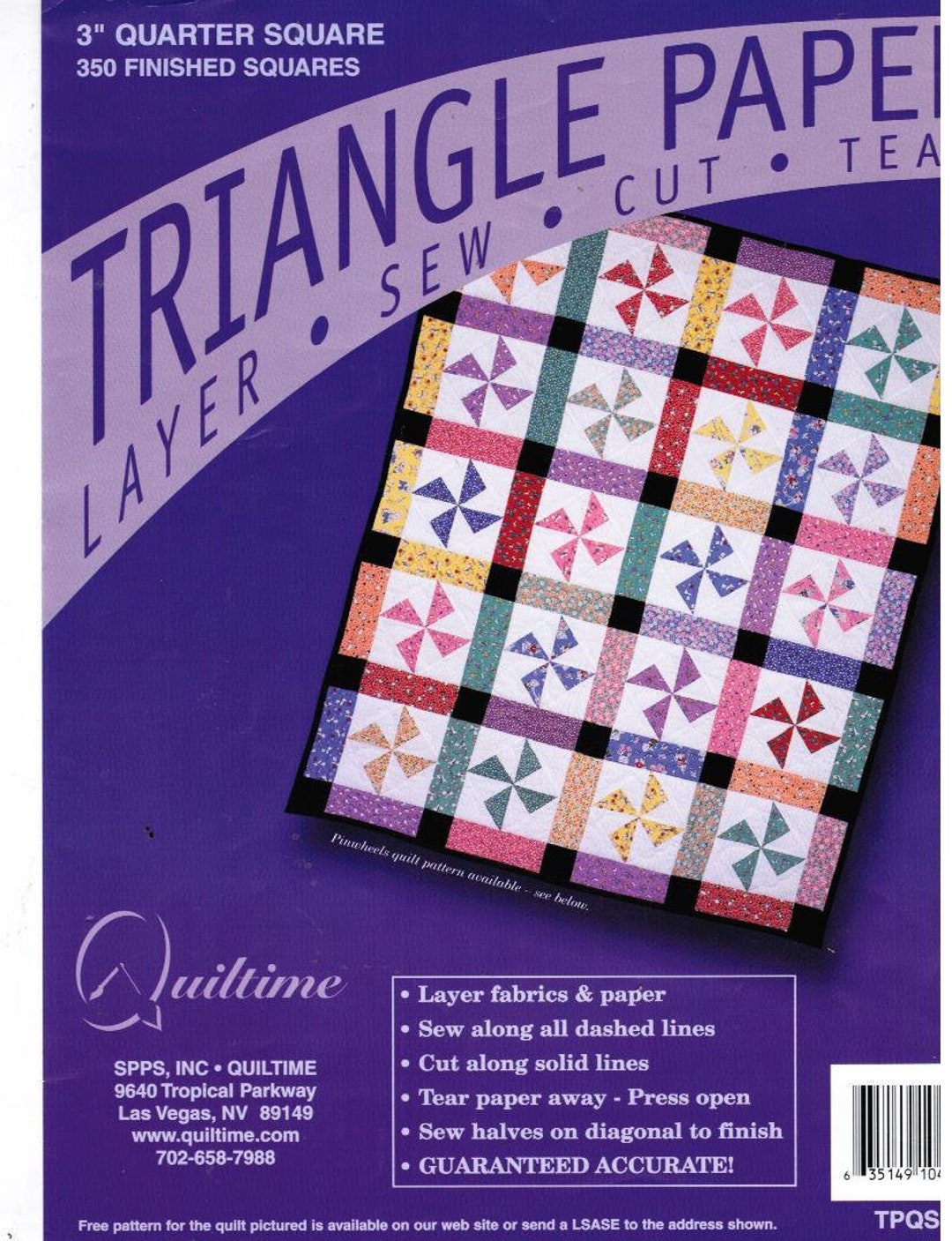 Quiltime 3 Quarter Square Triangle Paper Quilting Supplies - Etsy