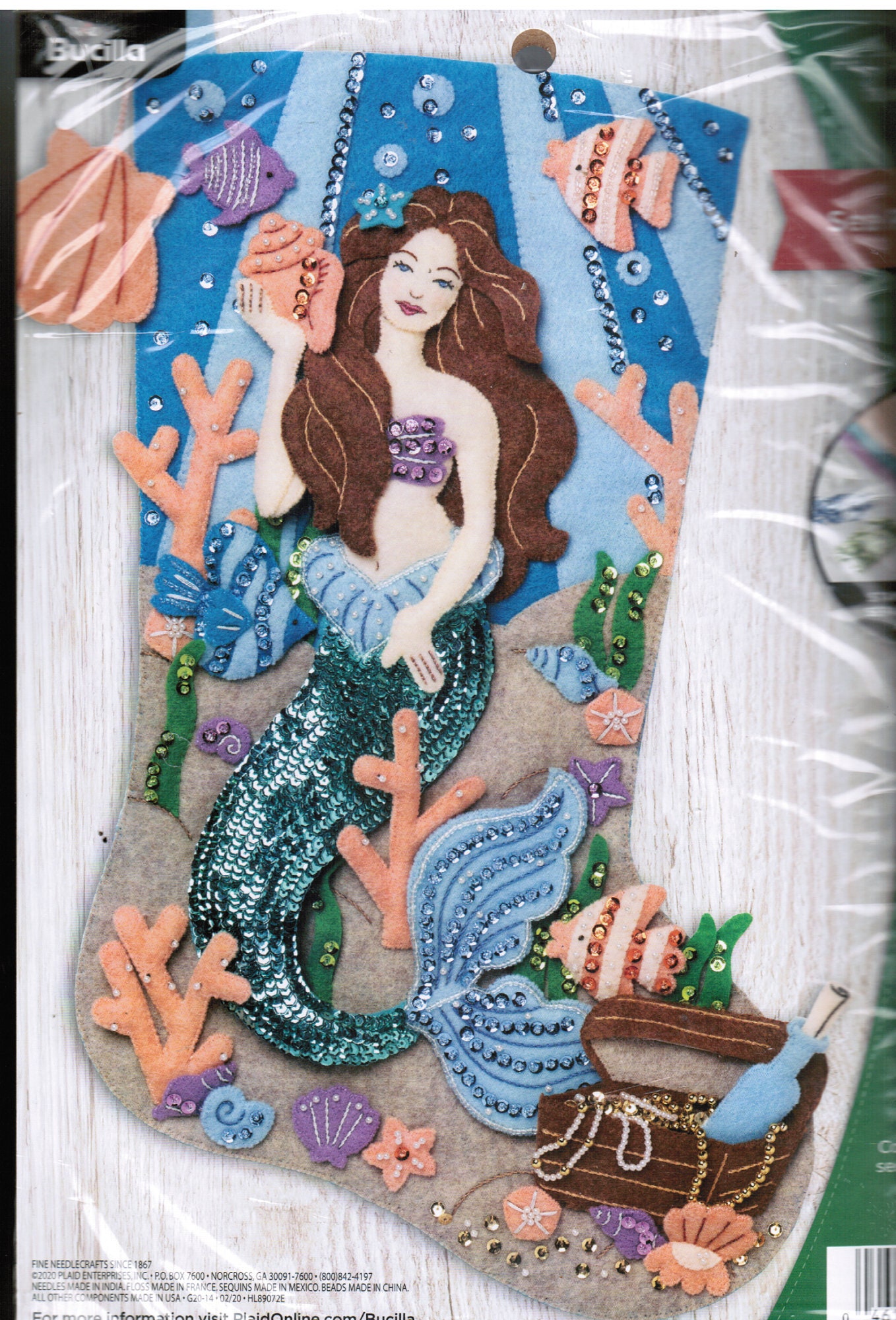 Mermaid Felt Christmas Stocking Kit Sea Princess Gift - Etsy