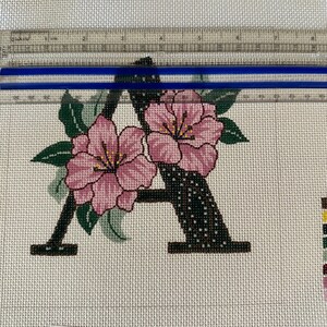 Monogram Letter "a" Hand Painted Needlepoint Canvas - Etsy