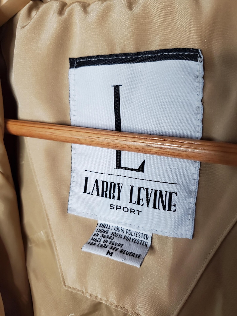 Vintage 90s Larry Levine Sport Camel Drawstring Classic Parka Raincoat ...