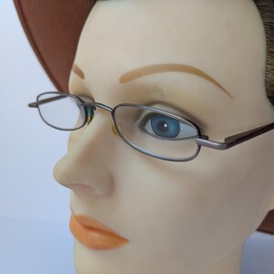 Vintage Small Rectangular Metal Rim Eyeglasses Square Reading Glasses ...