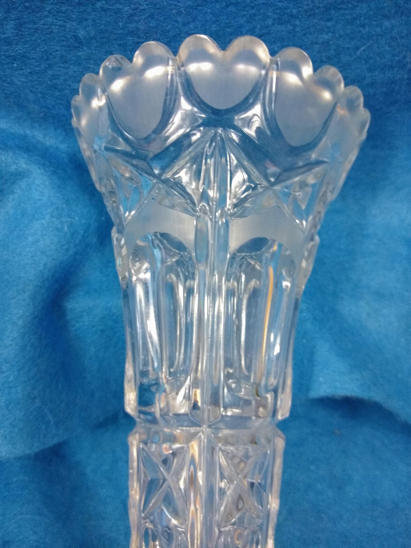 Antique Hofbauer Etched Heavy Lead Crystal Heart Vase 8 Tall - Etsy