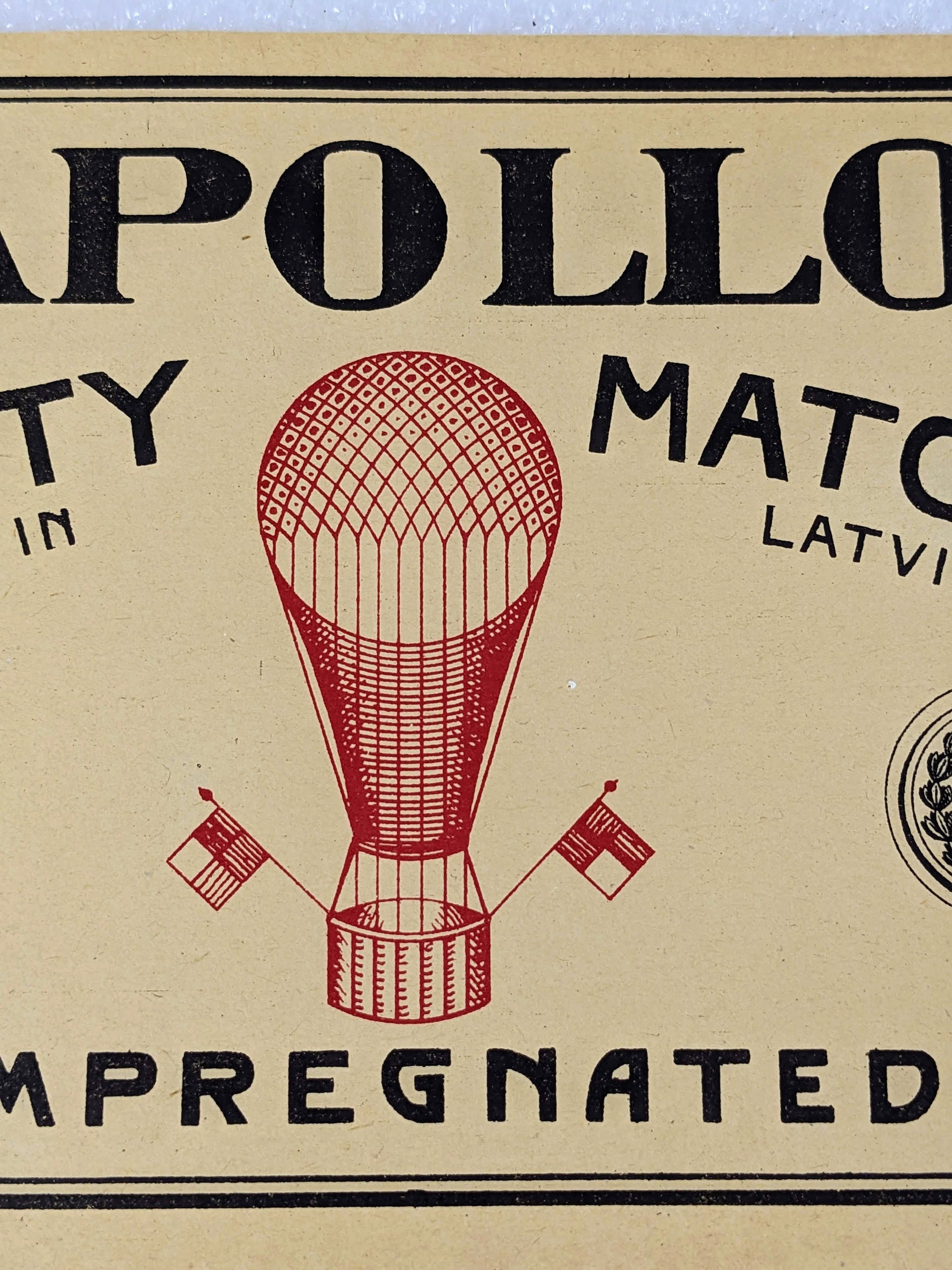 Vintage Antique Matchbox Label Sign Ephemera Apollo Advertising - Etsy