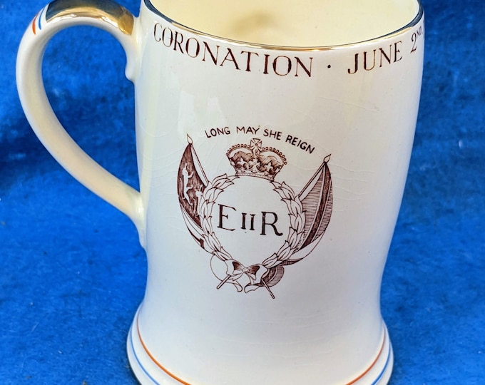 Rare Crown Devon Queen Elizabeth II Coronation 1953 Musical Tankard Mug ...