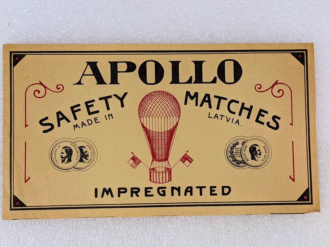 Vintage Antique Matchbox Label Sign Ephemera Apollo Advertising - Etsy