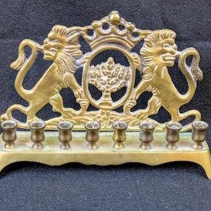 Vintage Eastern European Brass Menorah With 9 Holders Circa 1920s ...
