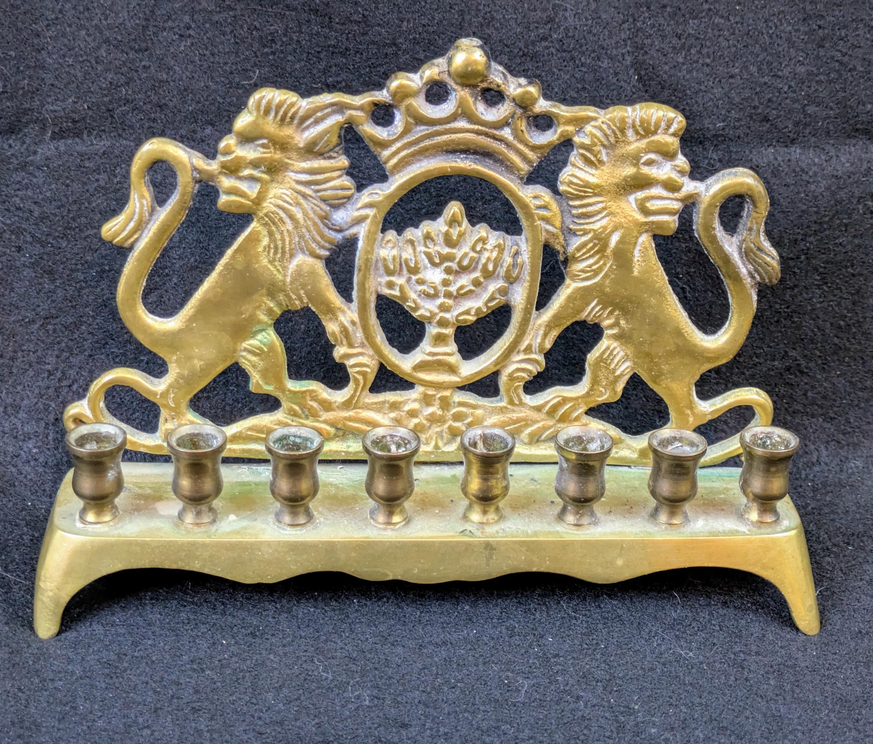 Vintage Eastern European Brass Menorah With 9 Holders Circa 1920s ...