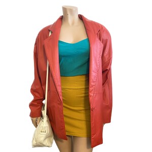 Medium Red Leather Jacket // 90's Red Leather Jacket // - Etsy