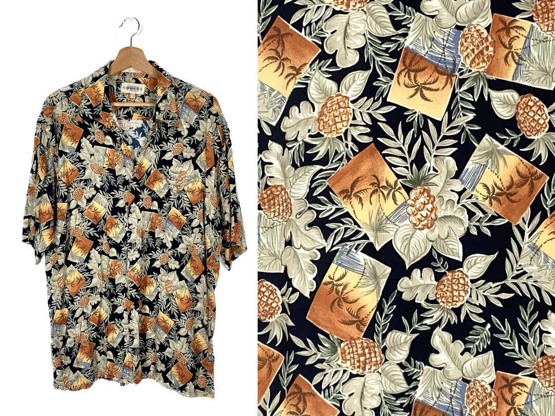 Men's Tropical Shirt by Campia Moda Size Large // Black - Etsy