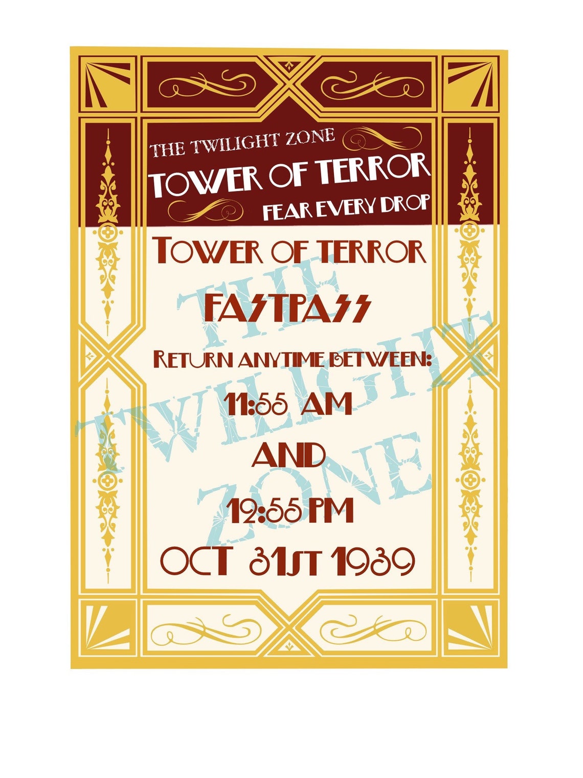 Tower of Terror Fastpass Stickers - Etsy