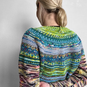 Handmade Knitted Tie-dyed Merino Wool Icelandic-style Sweater With ...