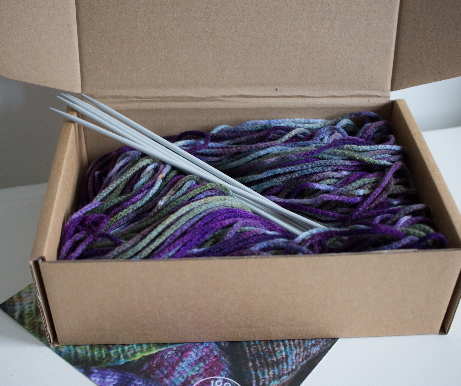 DIY knitting box gift box with yarn knitting box of tie dyed | Etsy