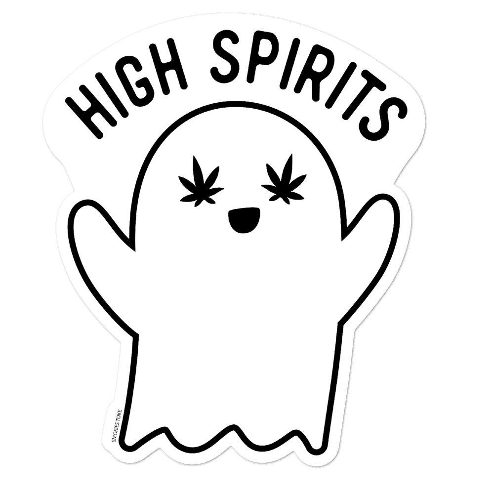 Cute Kawaii Ghost High Spirits Halloween Weed Sticker 3 | Etsy