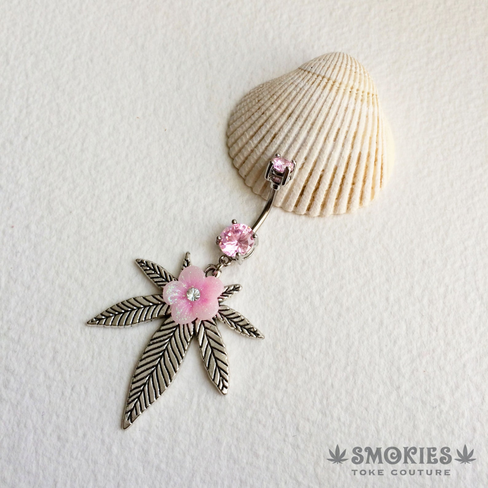 Weed Jewelry Weed Cannabis Marijuana LARGE Belly Button | Etsy