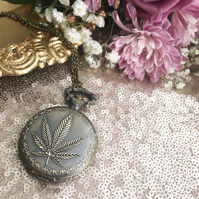 Bronze Weed Pocket Watch Cannabis 420 Wedding Grooms Gift - Etsy
