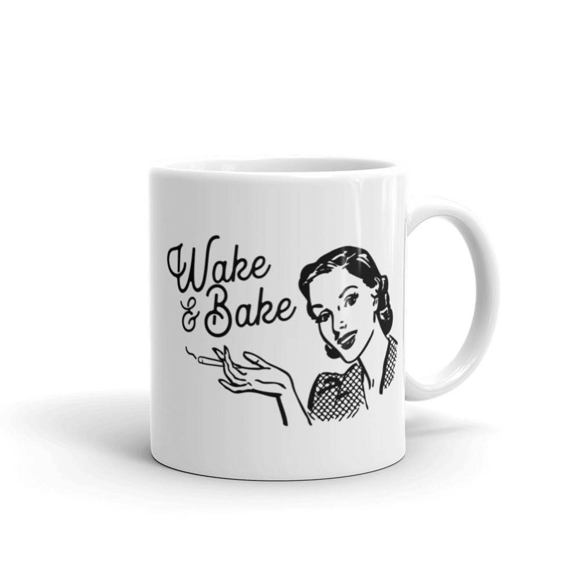 WAKE and BAKE Mug coffee mug weed mug weed gift cannabis | Etsy