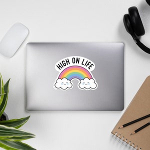 High on Life and Weed Cute Sticker Kawaii Rainbow 3 5.5 - Etsy