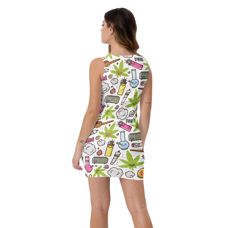 Cute Kawaii Yumi Weed Bodycon Dress - 420 Stoner Girl Clothing, Boho ...