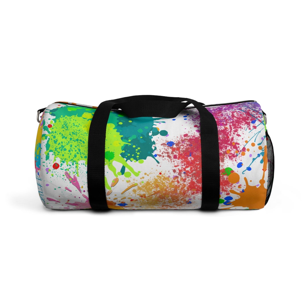 Paint Splatter Duffel Bag Art Bag Teen Sports Overnight School - Etsy