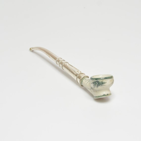 Classic Ceramic Tobacco Smoking Pipe With Nickel Silver Pipe - Etsy