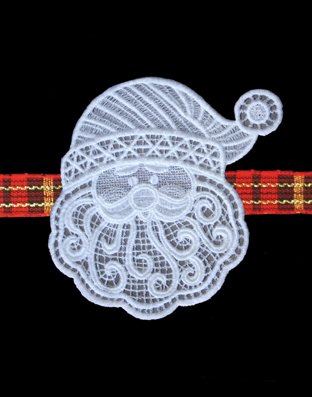 Santa FSL Embroidered Ornament - Etsy