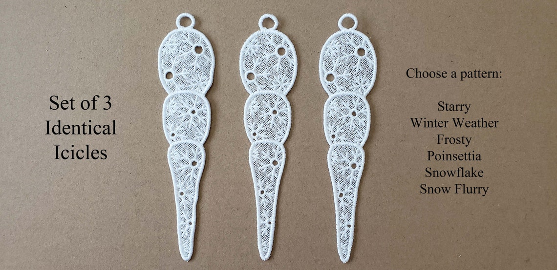 Large Icicles FSL Embroidered Ornament and Sets - Etsy