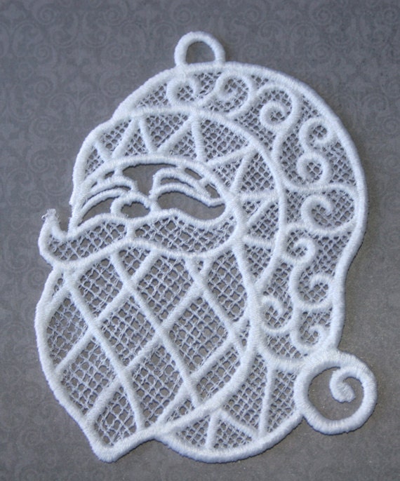 Santa FSL Embroidered Ornament - Etsy