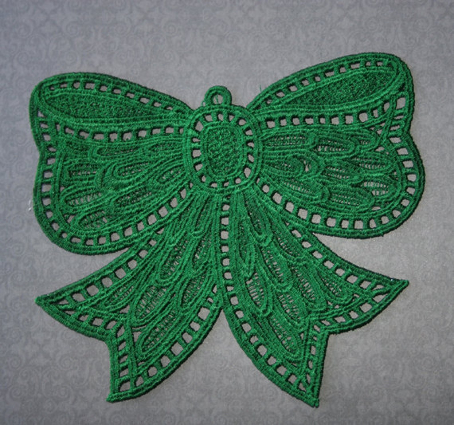 Bow FSL Embroidered Ornament - Etsy