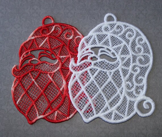 Santa FSL Embroidered Ornament - Etsy