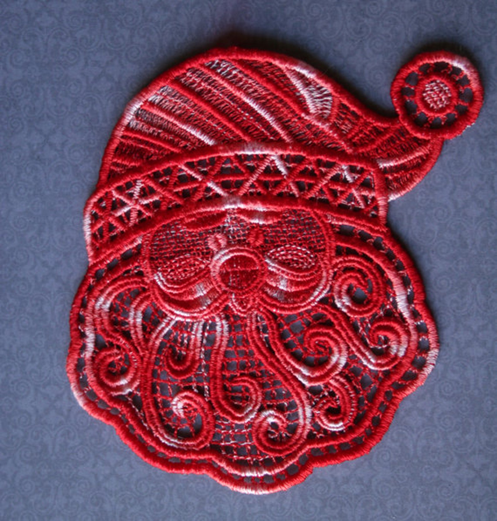 Santa FSL Embroidered Ornament - Etsy
