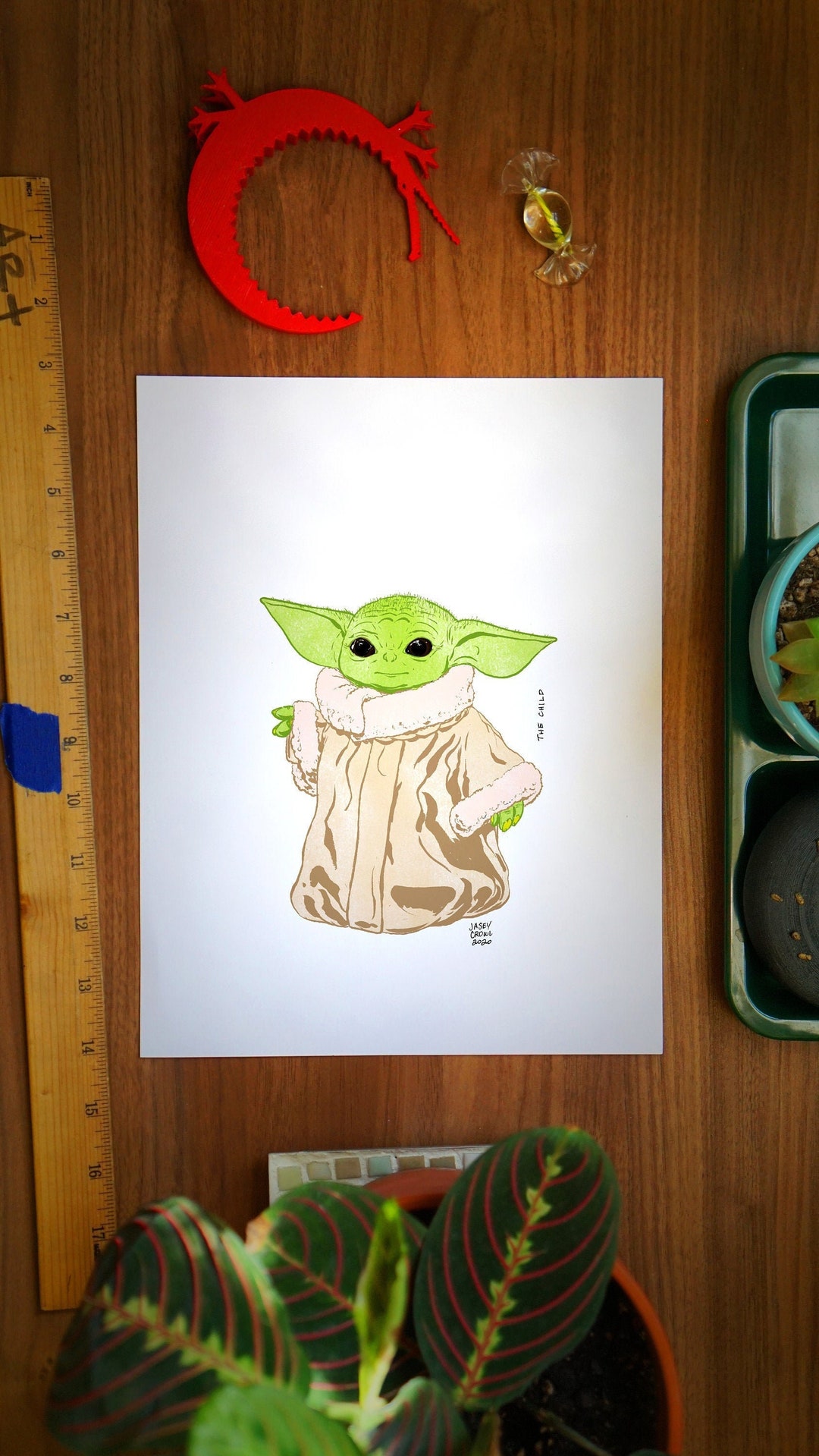 The Child Manda Lore Green Baby Alien Starchild Poster - Etsy