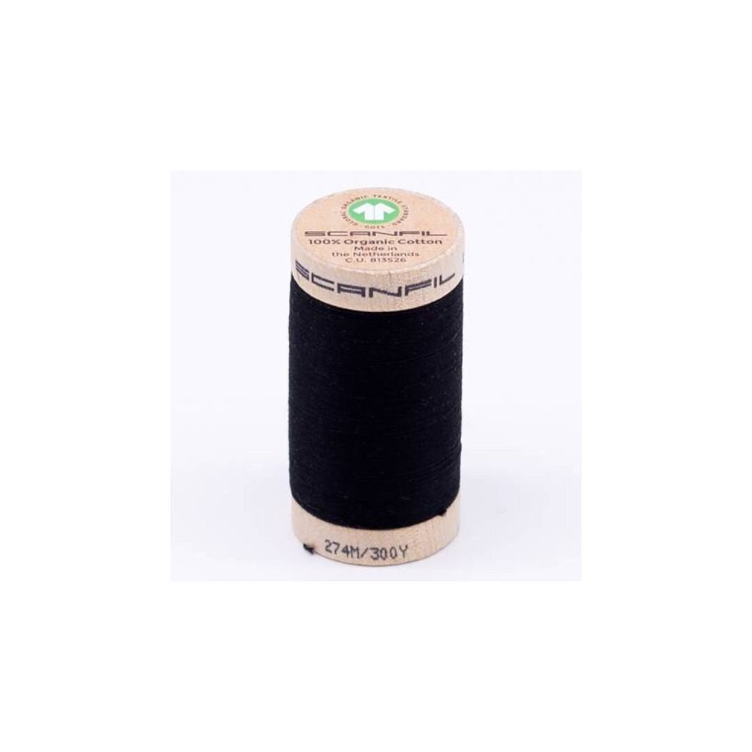 JET BLACK Scanfil Organic Cotton Pima Thread 100 %cotton GOTS Certified ...