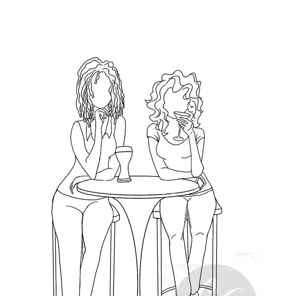 Girl Digi Stamp - Etsy