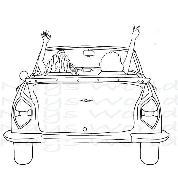 Girl Digi Stamp - Etsy