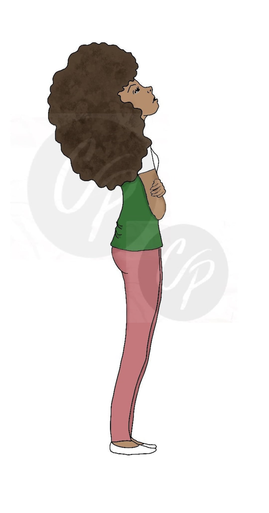 Digital Stamp, Just Over It Stamp, Profile Female Standing, Female ...