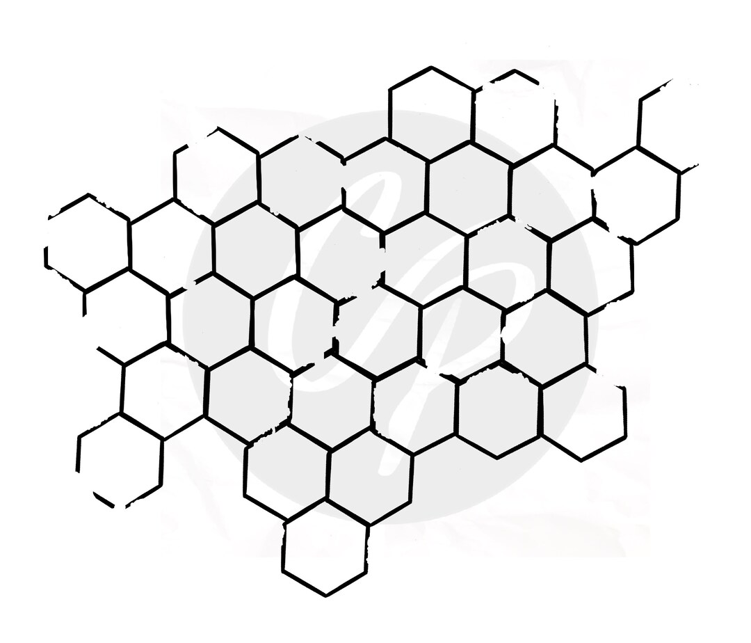 Digital Stamp, Cut File, Distressed Mesh, Mesh, Distressed Honeycomb ...