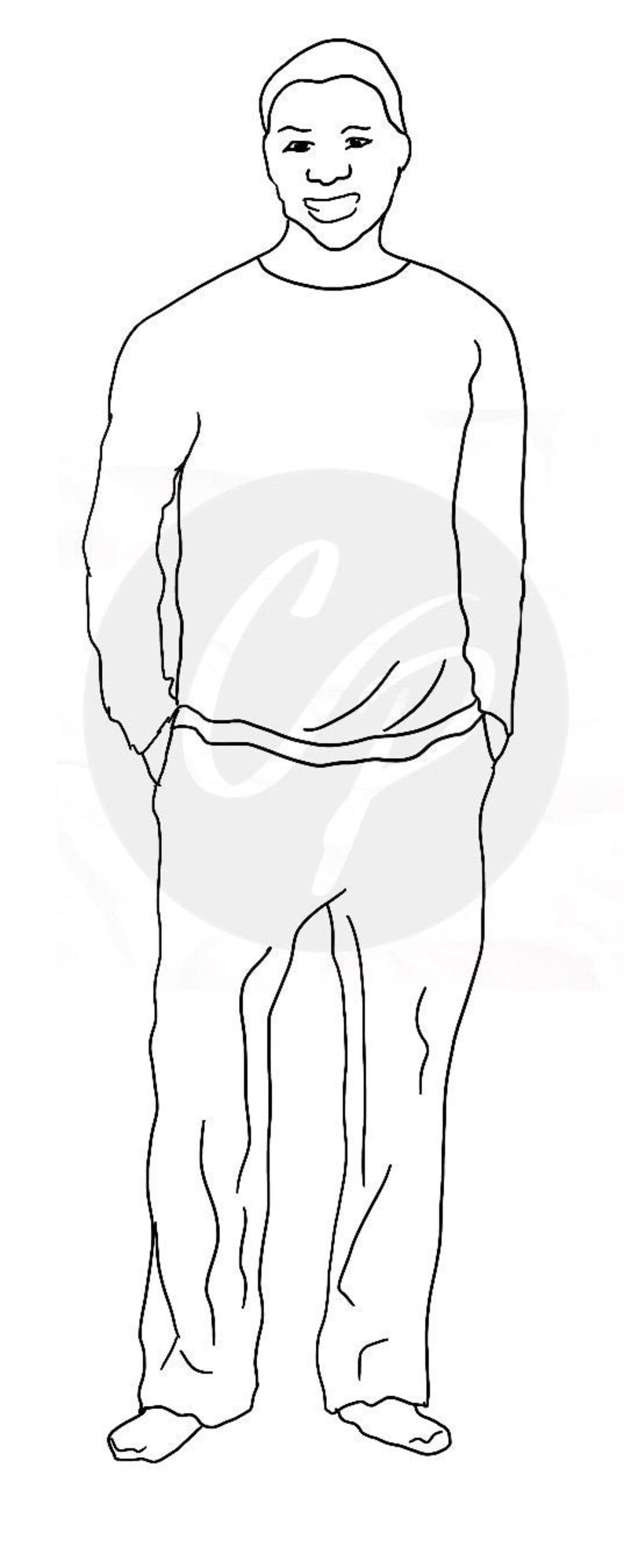 Digital Stamp, Male Digital Stamp, Male, African American Male Digital ...