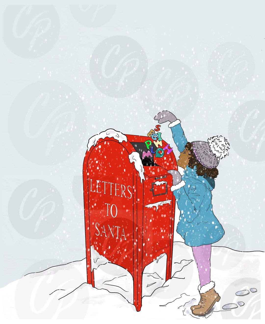 Holiday Digital Stamp, Letters to Santa, Christmas, Christmas Mail ...