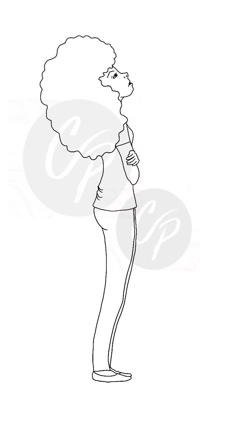 Digital Stamp, Just Over It Stamp, Profile Female Standing, Female ...