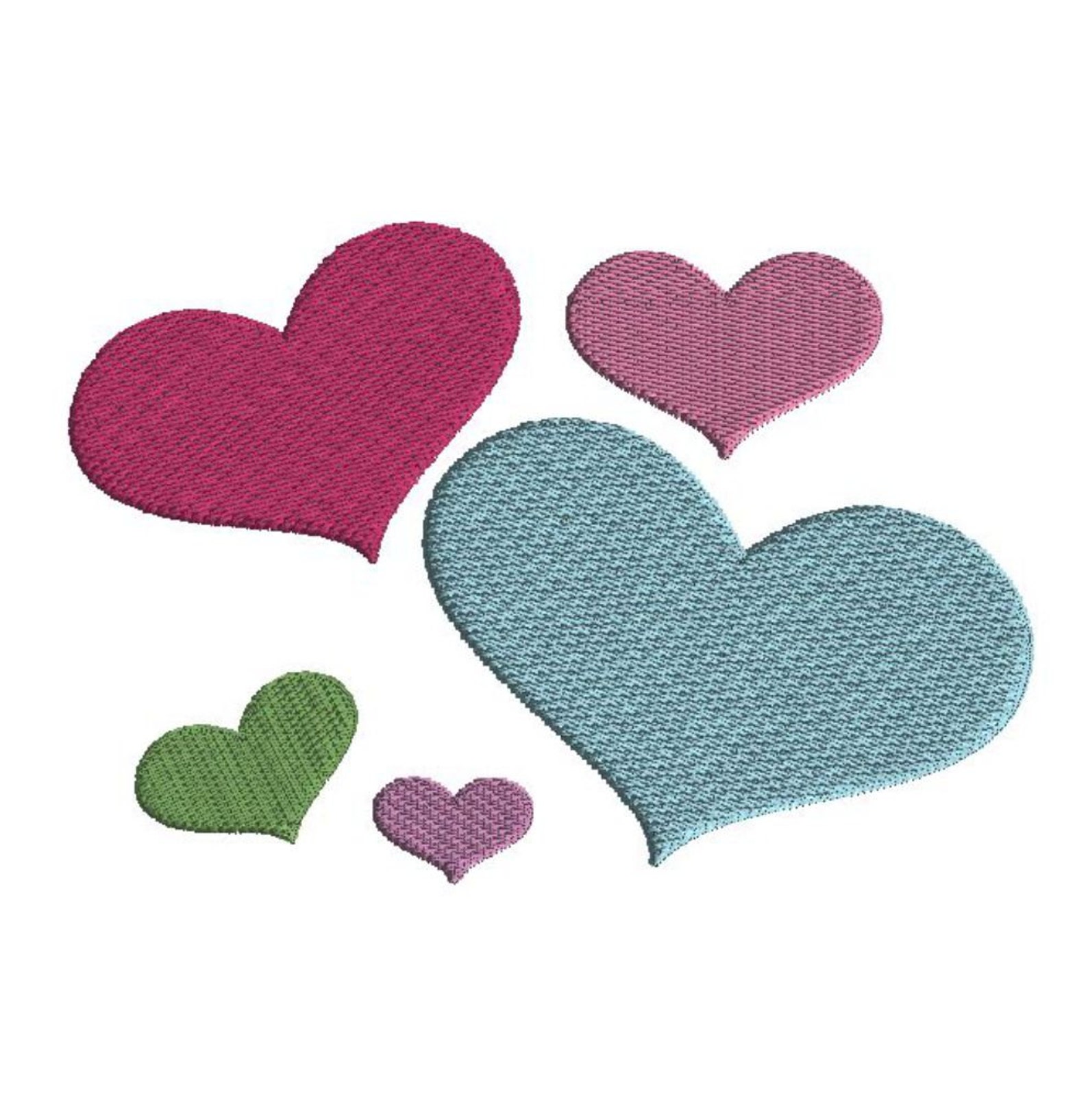 Mini Hearts Embroidery Design Instant Download 5 Sizes | Etsy