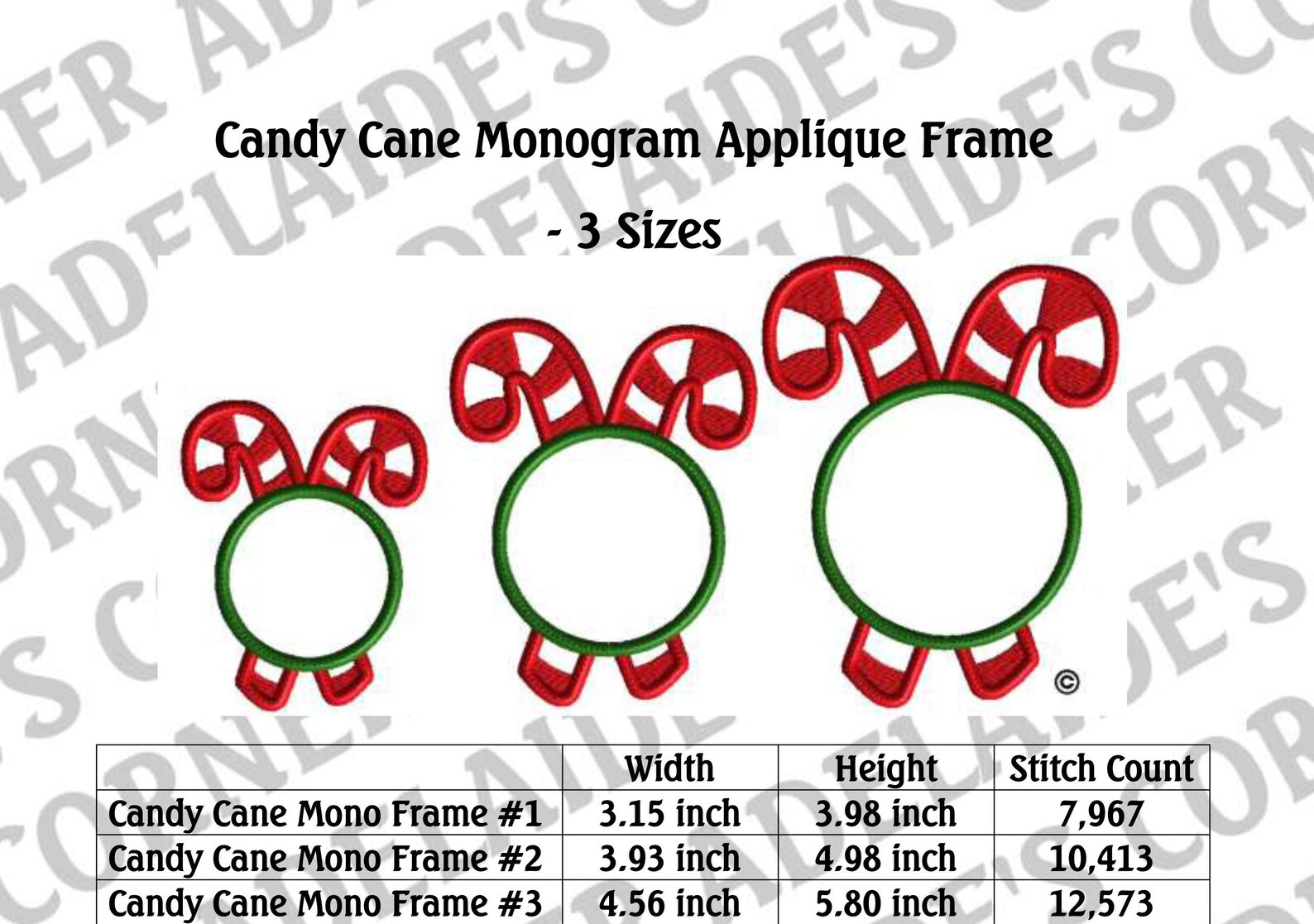 Embroidery Design, Christmas Applique, Candy Cane Embroidery Design ...