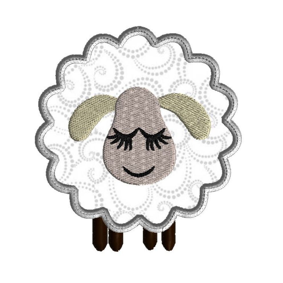 Embroidery Design, Lamb Applique, Embroidery Design, 3 Sizes, Machine ...