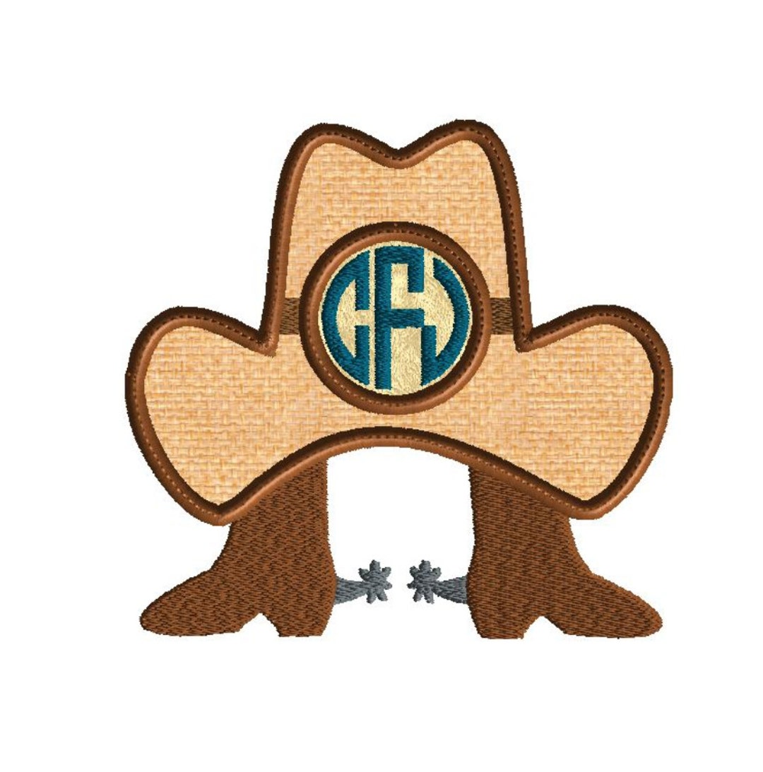 Embroidery Design, Cowboy Monogram Frame, Machine Embroidery Design, 3 ...