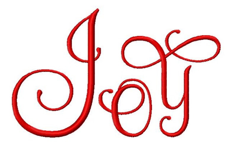 Joy Script Embroidery Design Christmas Word Embroidery - Etsy